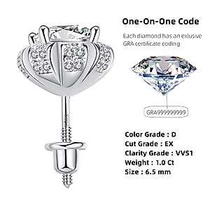 Diamond Stud Earrings for Women Men Gifts for Wife Soulmate Mom Girlfriend Moissanite Earrings 2Ct Anniversary Jewelry Present for Wife, Birthday Valentines Gifts (Luxury 4 Pointed)