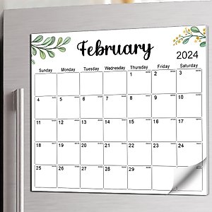Aesthetic Magnetic Calendar For Refrigerator, Fridge Calendar Runs From January 2024 Until June 2025, 18 Monthly Refrigerator Calendar With Greenery Designs for Easy Organizing - Nature