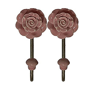 PARIJAT HANDICRAFT 5 Pcs Set Ceramic Coat Hook Towel Hanger for Bathroom Home and Office Pink Blue White