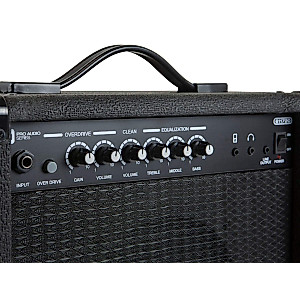 Monoprice 1x8 Guitar Combo Amplifier - Black, 20-Watt, 86dB of Gain - 1/4 Inch Input for Guitars, Aux MP3 Input, 3.5mm Headphone Output