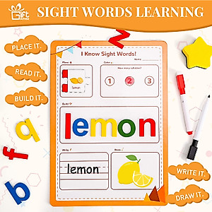 GiftAmaz 145 PCS Sentence Building for Kids, Sight Word Games Puzzle, Special Education Classroom Must Haves, Montessori Grammar Reading Game, Speech Therapy Cardboard Birthday Toys for Kindergarten