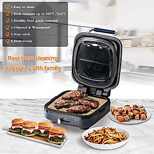 WMKGG Unbleached Air Fryer Parchment Paper, 100 PCS Perforated Disposable Air Fryer Liners for Ninja Foodi Grill 5-in-1 AG301 4qt Air Fryer