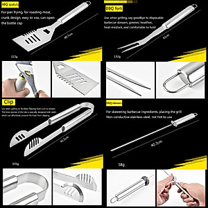 SEFAX 18 Piece Cookware Kit, Portable Camping Kitchen Utensil Set - BBQ Tools Set, Grill Accessories, Perfect for Travel, Picnics, RVs, Camping, BBQs, Parties