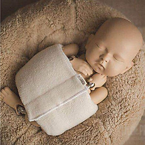 Baby Photography Props Wrap Mat Newborn Boy Girl Photo Shoot Stuffer Posing Accessories Pad Poster (Beige)