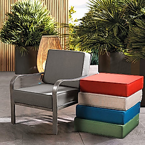 ARTPLAN Outdoor Deep Seat Cushions Set for Patio Furniture,24x24x6,Back18x24x6 Inches,Extra Thick Patio Replacement Cushions,Square,Grey