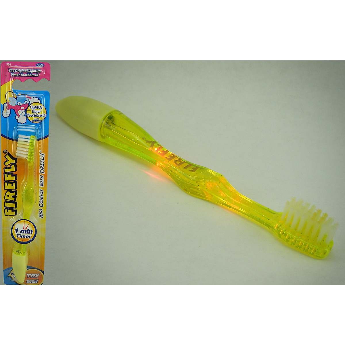 Dr. Fresh Firefly, The Original Flashing Light Up Timer Toothbrush for Kids, Soft Bristle, 1 Minute Timer (Pack of 12)