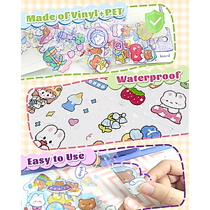 1000 Pcs Cute Stickers for Kids, Water Bottle Stickers Kawaii Waterproof Vinyl Scrapbook Phone Laptop Stickers, 100 Sheets Journaling Aesthetic Sticker Packs for Girls Teens（Purple）