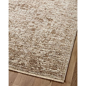 Loloi Sorrento Collection 6'-7" x 9'-10" Area Rug in Bark/Natural - Vintage Inspired Patterned Area Rug, Unique Area Rug for Living Room, Bedroom, Dining Area