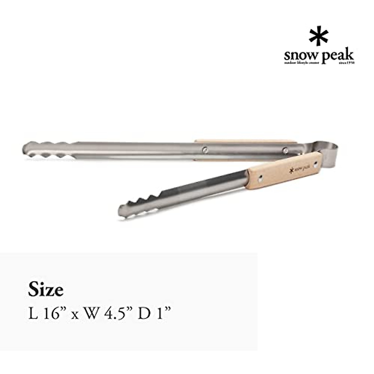 Snow Peak Barbecue Tongs - Sturdy & Durable Grilling Tools - Stainless Steel - 7.6 oz