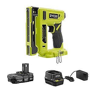 Ryobi 18-Volt Cordless Compression Drive Crown Stapler Combo Kit with Battery and Charger, (Non-Retail Packaging, Bulk Packaged) (Renewed)