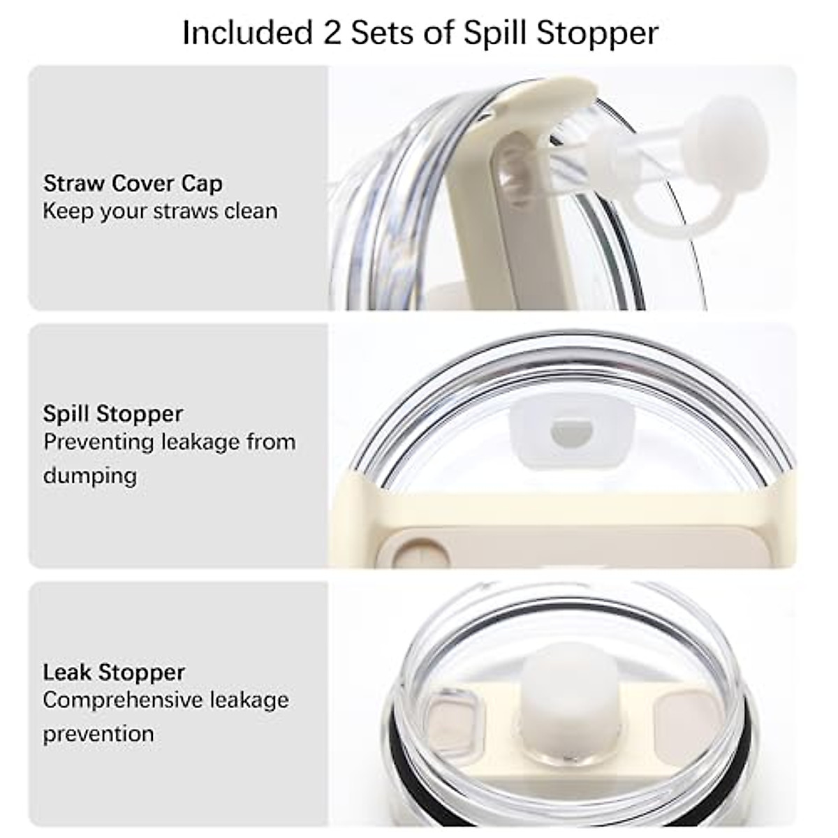 Silicone Cup Boot with 2 Pack Spill Stopper - Fit for 40 OZ Stanley Cup, Reusable Boot Sleeve for Outdoor, Bottom Protector - Light Blue