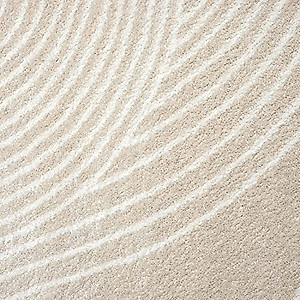 Abani Nuevo Collection Area Rug - Transitional Beige/Cream Design -5'3" x 7'6" - Easy to Clean - Durable for Kids & Pets - Non-Shedding - Medium Pile - Soft Feel - for Living Room, Bedroom
