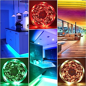 sylvwin Led Strip Lights 32.8ft,RGB Color Changing Led Lights Strip&TV Led Backlight,6.56ft Led Light Strip for 30-50 in TV