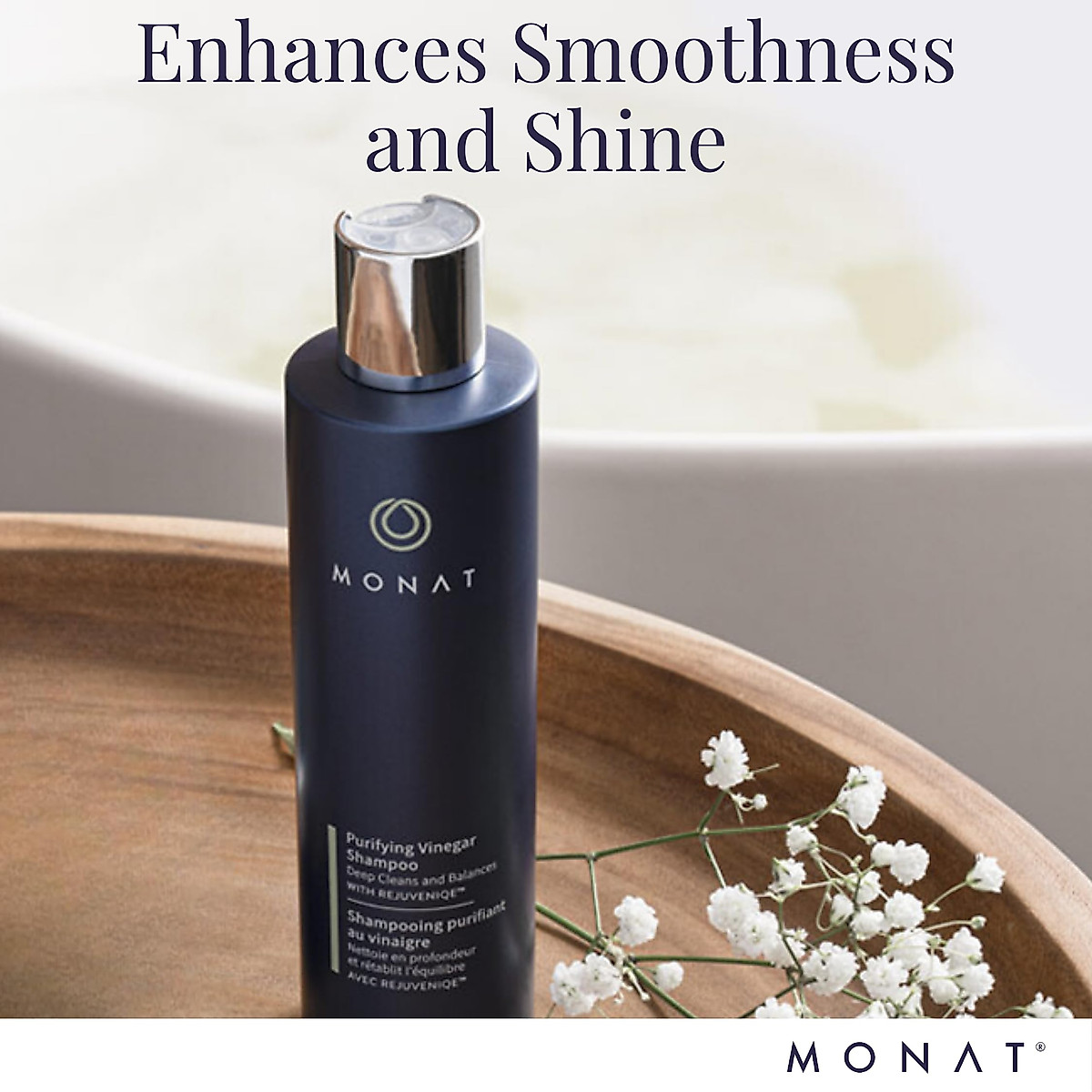 MONAT Purifying Vinegar Shampoo - Gentle High-Performance Apple Cider Vinegar Shampoo & Potent AHA Natural Shampoo Deeply Cleanses, Purifies & Hydrates Hair - Net Wt. 237 ml / 8 fl. oz.