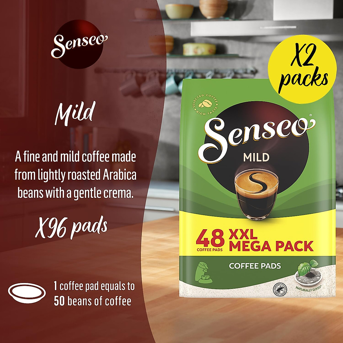 Senseo Mild Roast Coffee Pods 96-count Pads - 2 X 48 Pack