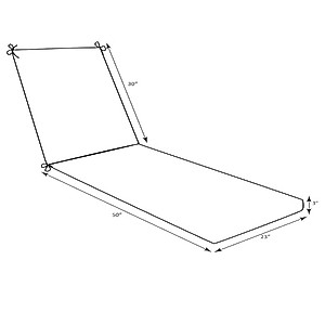 Pillow Perfect Paisley Indoor/Outdoor Solid Back Chaise Lounge Cushion with Ties, Plush Fiber Fill, Weather, and Fade Resistant, 80" x 23", Blue/Brown Tamara Quartz,