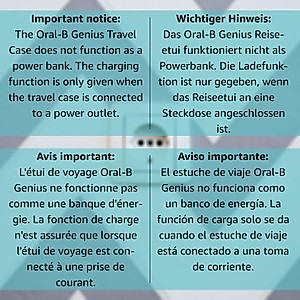 Oral-B Genius Series Travel Toothbrush Kit with Charging Function for 1 Handpiece and 2 Toothbrush Heads | Set Includes Travel Case and US-Charging Cable (Dragonfly Gold)