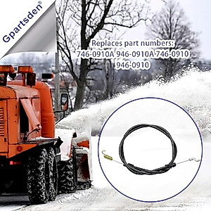 Gpartsden 946-0910A 746-0910 46-005 Clutch Auger Engagement Cable for MTD Cub Cadet Yard Machine Toro 721E 521R 521E 421R 321R 321 140 Snow Thrower Replaces 746-0910A 946-0910