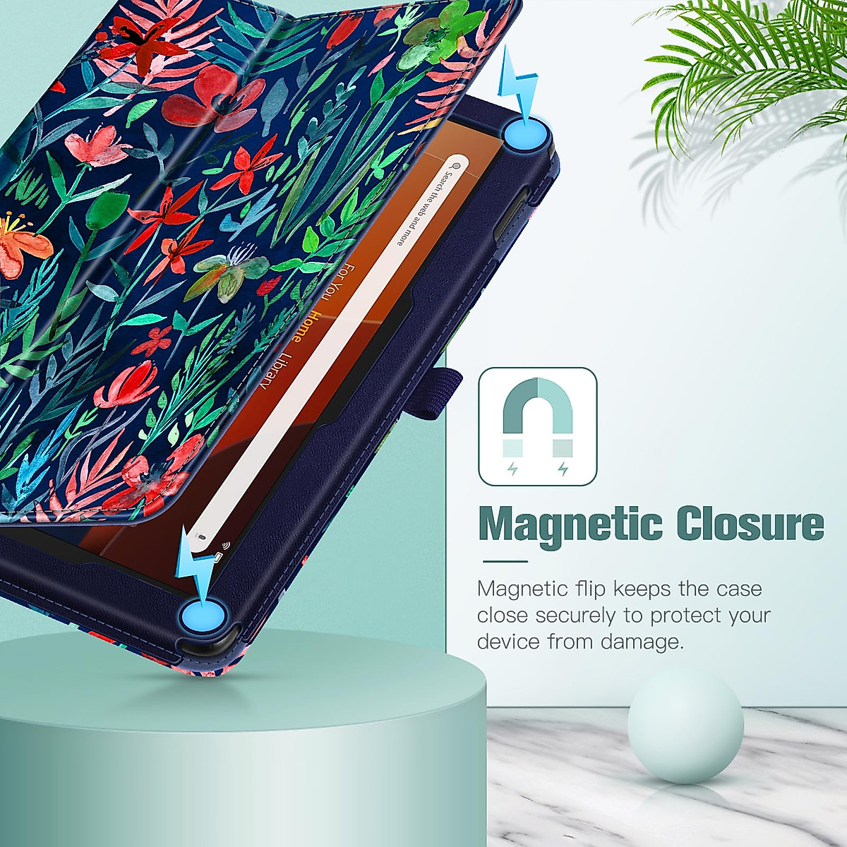 Fintie Folio Case for All-New Amazon Fire HD 10 and 10 Plus Tablet (13th/11th Generation, 2023/2021 Release) 10.1" - Slim Fit Standing Cover with Auto Sleep/Wake, Jungle Night