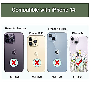 Unov Clear Case with Design Embossed Floral Pattern Compatible with iPhone 14 /13 Soft TPU Bumper Slim Protective 6.1 Inch (Flower Bouquet)
