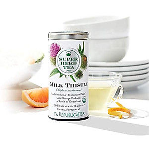 The Republic of Tea Organic Milk Thistle SUPERHERB Tea Bags, Tin of 36 Tea Bags