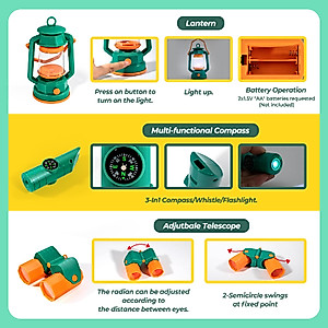 Kids Camping Set with Tent for 2 Toddlers-Kids Camping Toys for Kids 3-5 with Pop up Play Tent-Indoor Outdoor Pretend Camping Toys