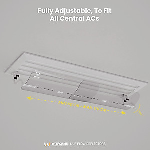 WITFORMS/Grille - Adjustable AC air Deflector Suitable for Central air conditioner's register and grille. Enhance Cooling and Heating Circulation - Length (60 to 110 cm)
