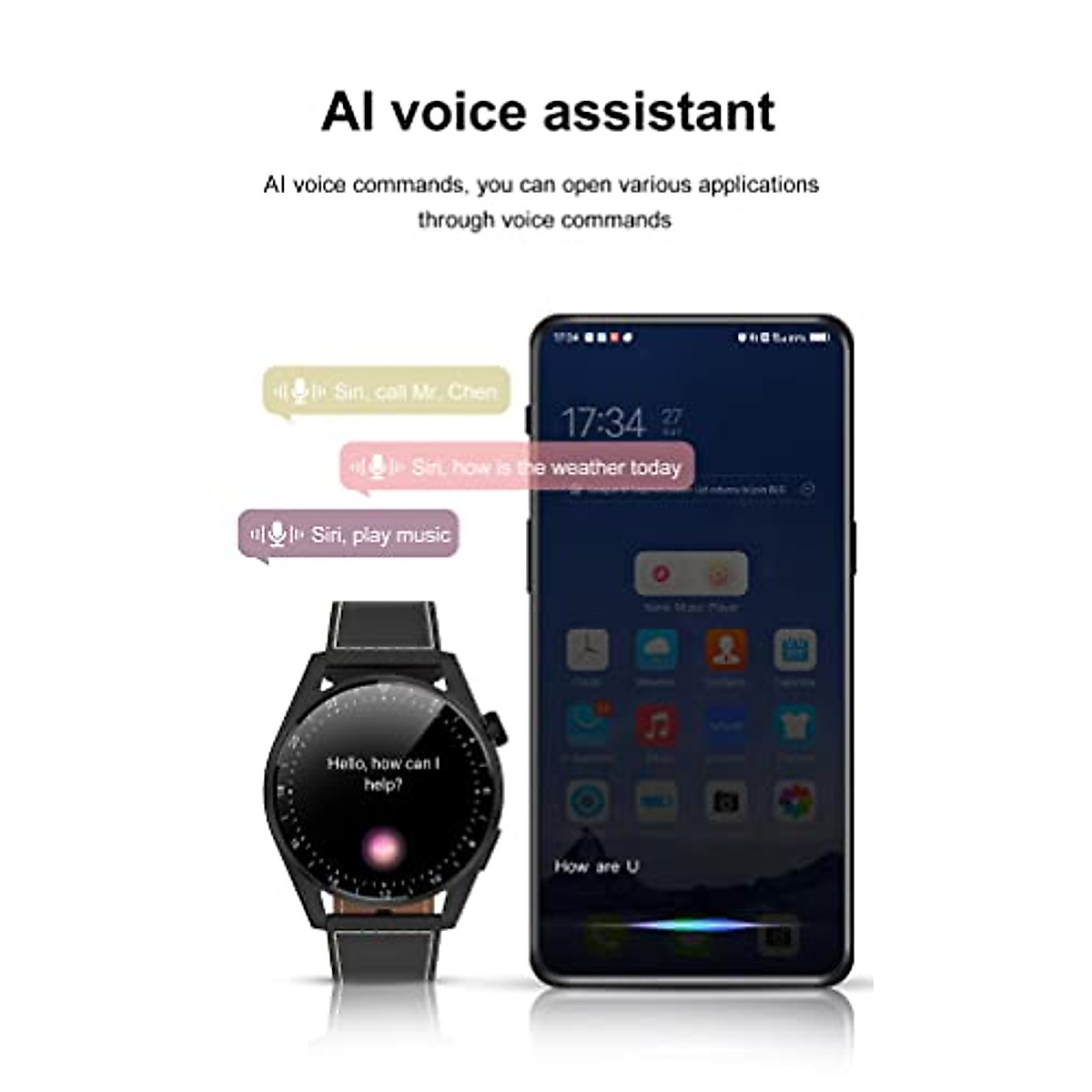 NW HANDA HK3 Pro Smart Watch for Men Women, Fitness Tracker Smartwatch with Heart Rate Blood Pressure Sleep Monitor Pedometer Bluetooth Call IP68 Waterproof Activity Tracker (Black+Brown)