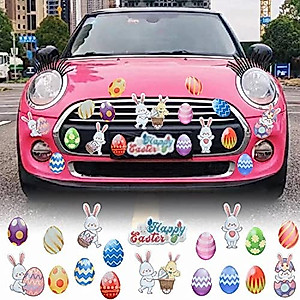 18 Pieces Easter Decoration Stickers Happy Easter Decoration Outdoor Stickers Car Fridge Stickers Easter Egg Bunny
