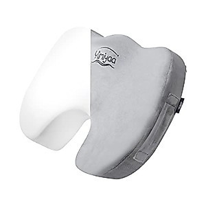 Yimiyaa Seat Cushion Non-Slip Memory Foam Coccyx Protect Cushion for Office Chair Car Seat Cushion,Tailbone Pain Sciatica Back Pain Relief (Gray)