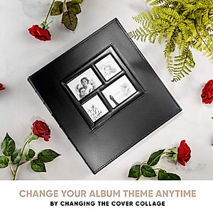 BLYNG Photo Album 4x6 - Picture Album 500 Slots of Horizontal and Vertical Photo Slots, Album Cover is Designed with Faux Leather, Great for Wedding, Anniversary, Baby, Family, (Black)