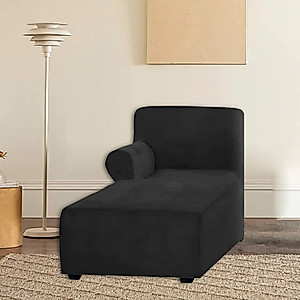 ZSDCGC Left/Right Thick L Shaped Couch Cover, Velvet Sectional Sofa Slipcover Chaise Lounge Cover for Loveseat Sectional Sofa Machine Washable (Color : Gray 1, Size : Right)