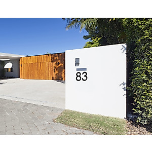 12 Inch Modern Floating House Numbers for Outside | Large Metal House Numbers for Outdoors | Black Coated Rust-Proof Home Address Numbers/Plaques | Metal Numbers