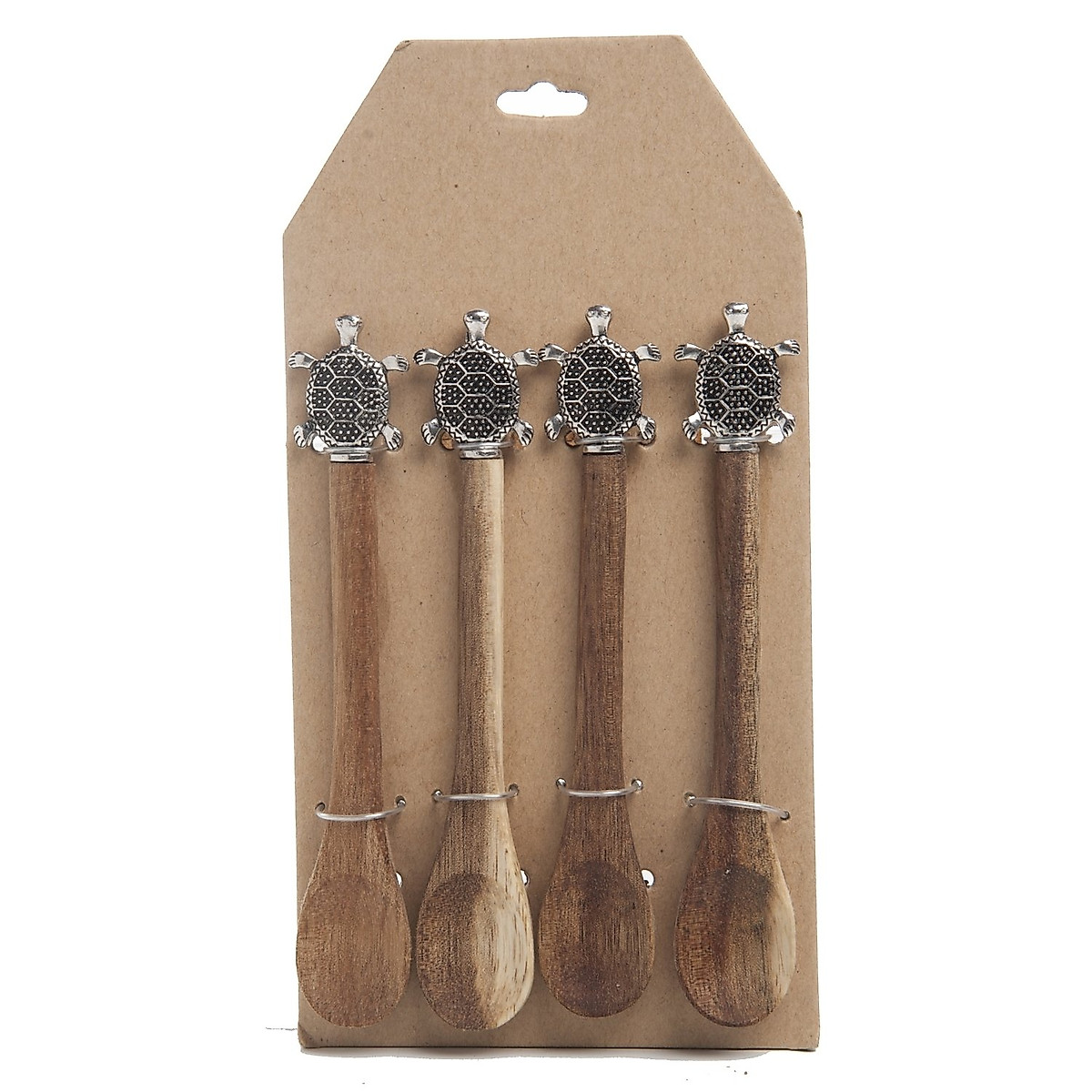 Beachcombers Wood Spoon Set 4 Turtle Design