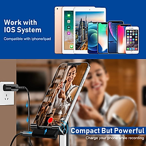 AFEISY Wireless Microphone for iPhone iPad,Professional Dual Lavalier Lapel Mic,Clip-on Video Recording Lav Microphones for YouTube Tiktok Interview Vlog Live Stream Podcast