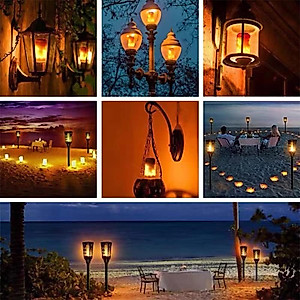 Geminilite LED Flame Light Bulbs, 4 Modes Flame Outdoor Light Bulbs with Upside Down Effect, E26 2W Decorative Lights for Halloween, Christmas, Party, 2 Pack