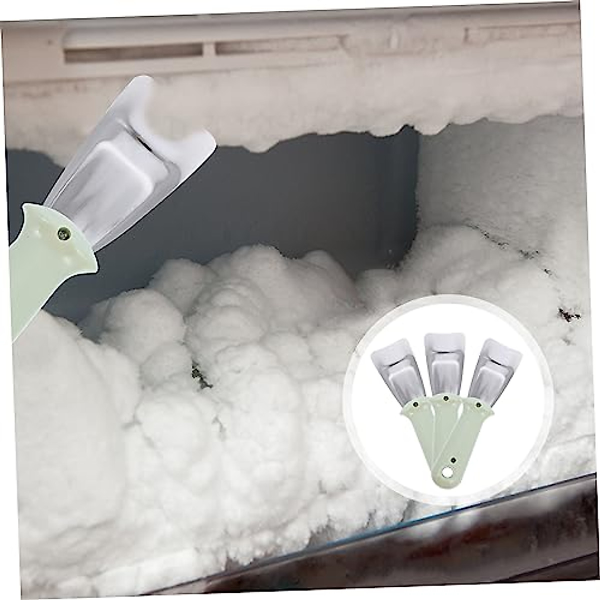 GANAZONO 18 pcs Refrigerator Frost Removal Shovel Household Gadgets Window Snow Scraper ice Removal Tool Removal deicer Windows Cleaning Tools Handheld Defroster Stainless Steel pp car