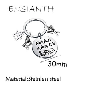 ENSIANTH Dog Groomer Keychain Pet Groomer Gift Not just a Job It's Love Paw Print Love Charm Keychain Gift for Pet Groomer Dog Hairdresser (Not just a Job)