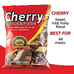 Wood Chips for Smoking Variety Pack, 2 Lbs Each, Apple, Mesquite, Hickory & Cherry Flavor Wood Chips for Smokers & Grills, Bake, Roast, Braise and BBQ, 4-Pack | USA Made