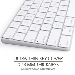 ProElife Keyboard Cover Skin for 2018-2017 Apple Magic Keyboard with Numeric Keypad A1843 US Enter MQ052LL/A Wireless Bluetooth Keyboard Ultra Thin Full Size TPU Protector, 0.13 mm, Transparent Clear