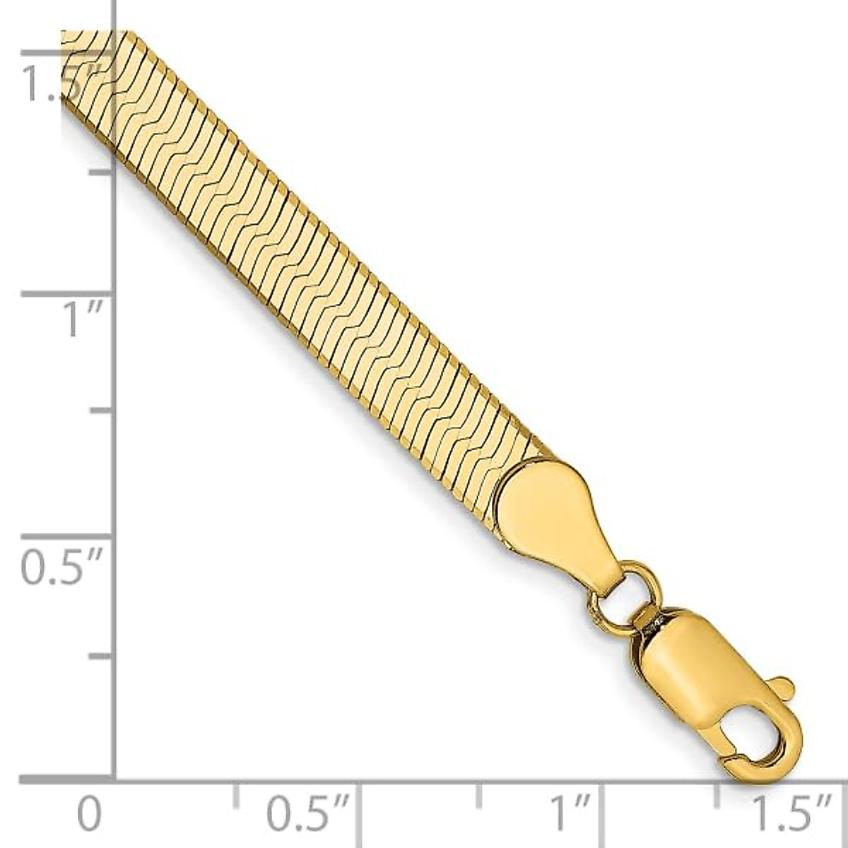 IceCarats 14K Yellow Gold 5mm Herringbone Chain Bracelet 7 inch