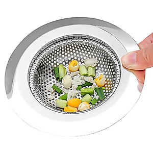CTWHA 2PCS 4.5 Inch OD Stainless Steel Kitchen Sink Strainer Large Wide Rim Strainer Drain Strainer Suitable for Sink Drainage and Garbage Disposal