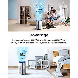 TCL Air Purifier for Home Room Bedroom True H13 HEPA Air Filter Remove 99.97% Smoke Odor Pet Dander Dust Pollen Mold Air Cleaner Metal Design with Night Light