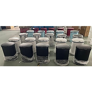 BLKMTY 13-Gallon Stainless Steel Trash Can with Lid, Red, 50L