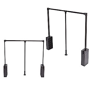 Pull Down Wardrobe Rail Lift Collapsible Closet Rod Retractable Wardrobe Lift Hanger Organizer Heavy Duty 22lb Load Capacity Adjustable Width 32.68-45.28inch,Coat Hook