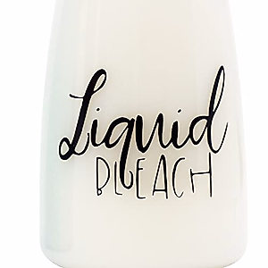 AMP Premier Products Decorative Laundry Detergent Dispenser Bottle - for Laundry Liquid Bleach, Soap, Fabric Softener - Light, Shatterproof Containers, Easy Pour Function - Laundry Room Organization