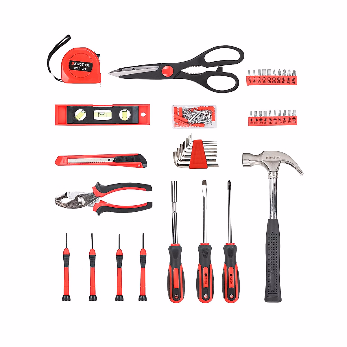 KingTool Home Repair Tool Kit - 149 Pieces Basic Home Repair Tool Set, General Mechanic Tool Set, General Household Tool Kit with Plastic Toolbox, Perfect for Homeowner, Office & College Repairs