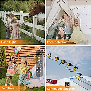 Digital Camera, Ordine 4K Kids Camera with 32GB SD Card Autofocus, 50MP Compact Video Camera 16X Digital Zoom Vlogging Camera for Kids Students Teens (White)