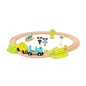 BRIO 32277 Mickey Mouse Train Set - Wooden Railway Adventure | FSC-Certified Wood | Magnetic Couplings | Skill Development Toy | Ideal Gift for Kids