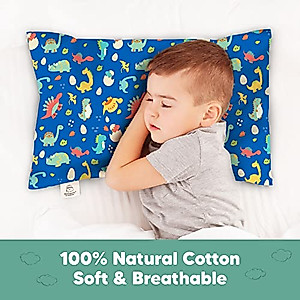 KeaBabies Toddler Pillow with Pillowcase and Toddler Pillowcase for 13X18 Pillow - 13X18 Soft Organic Cotton Toddler Pillows for Sleeping - Organic Toddler Pillow Case for Boy, Kids